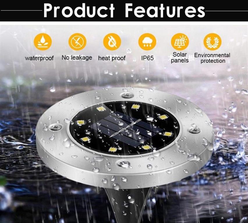 Solar Tuin Grondspot Verlichting Led Tuin Verlichting Buiten Outdoor ...