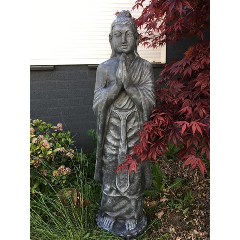 Tuinbeeld Boeddha Groot, Groetend, Steen Kopen | Tuinbeelden en ...