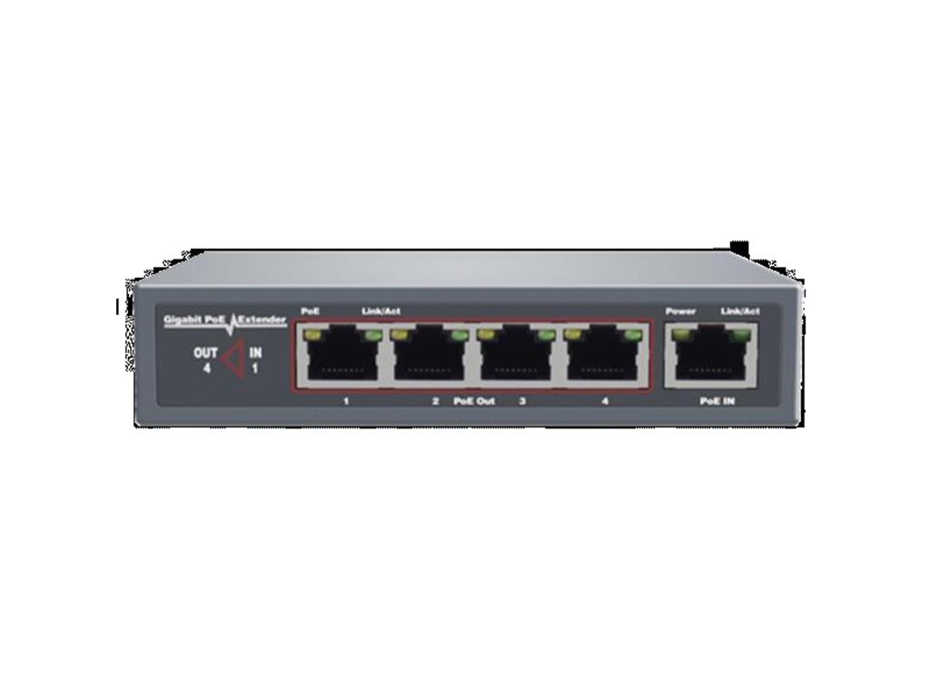 PoE Extender Switch 4 Poorten met Uplink Kopen | Videobewakingsapparatuur