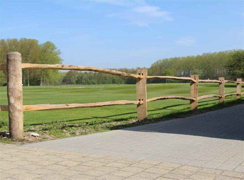 Doorsteek Omheining 38. Post & Rail | Robinia/ Acacia Hout | 2- Liggers ...