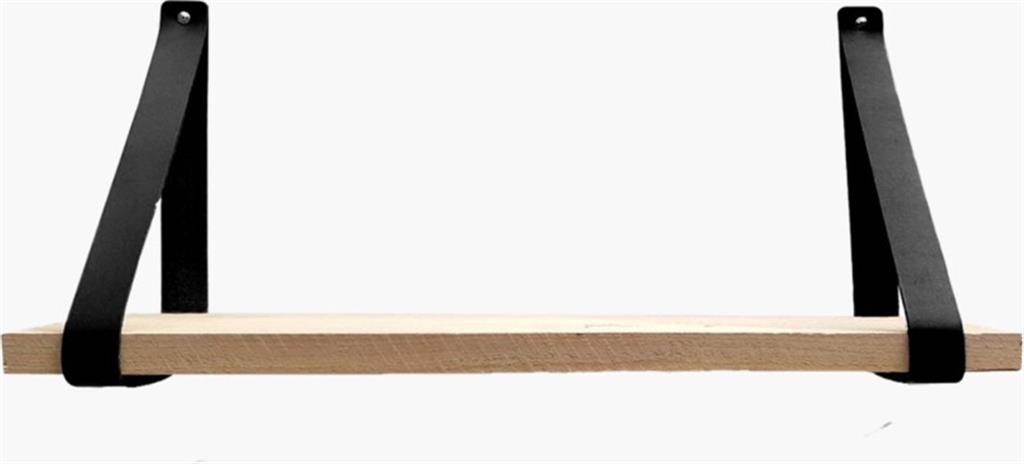 Leren PlankDragers - Zwart - 4 stuks - Echt Leer - Zwarte ...