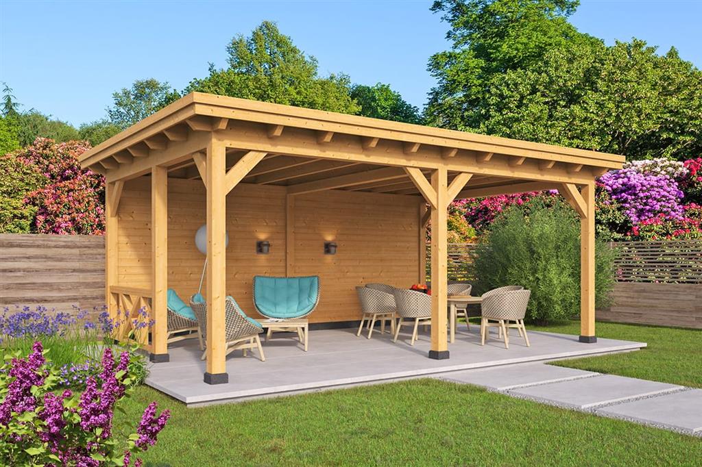 Overkapping Plat Dak Odense XL - Type 2 Kopen | Tuinhuisjes en Blokhutten